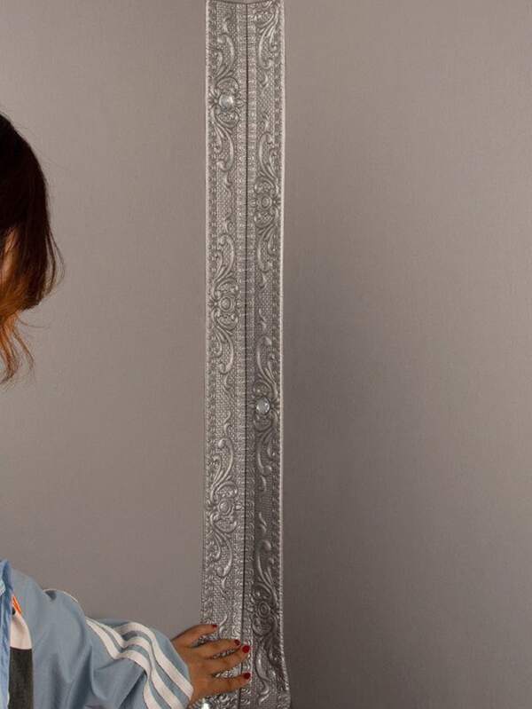 1pc 3d Pattern Foam Sticker Self Adhesive Wall Trim Line Skirting