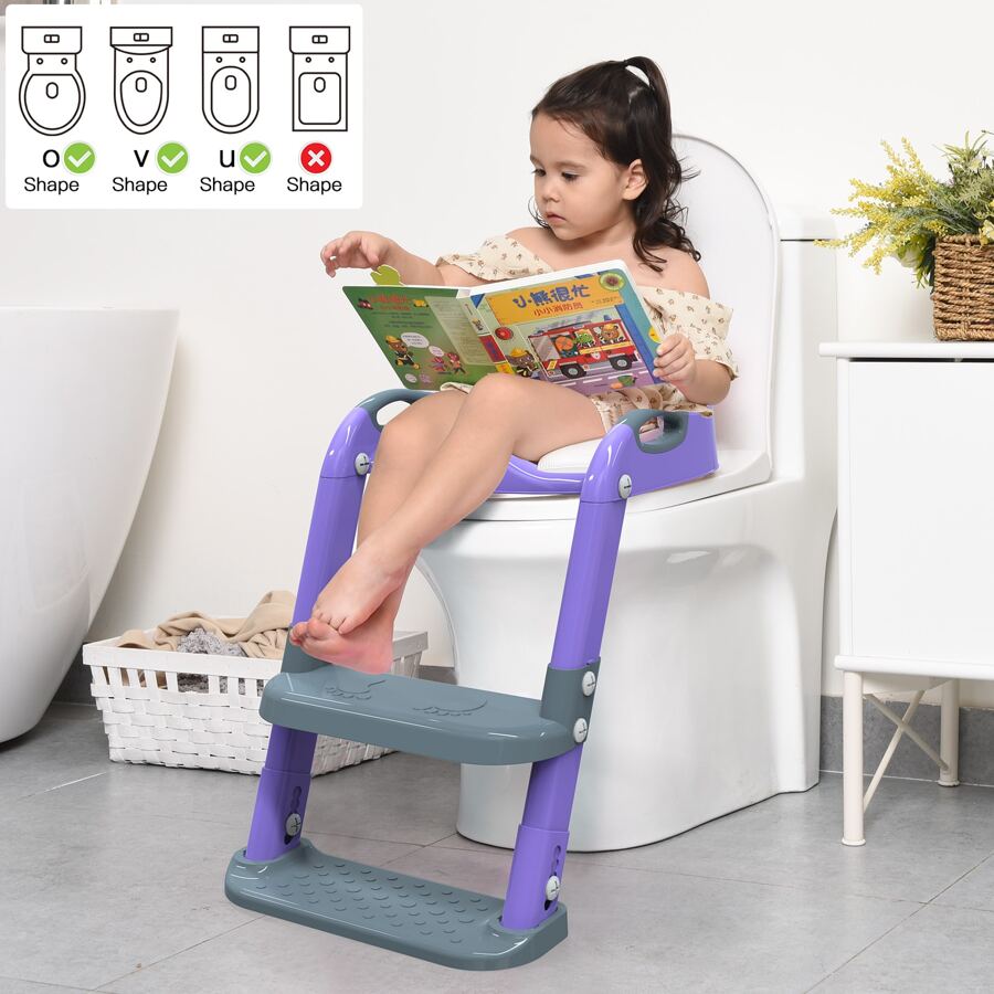 SKYROKU Toilet Potty Training Seat with Step Stool Ladder, Toddler ...