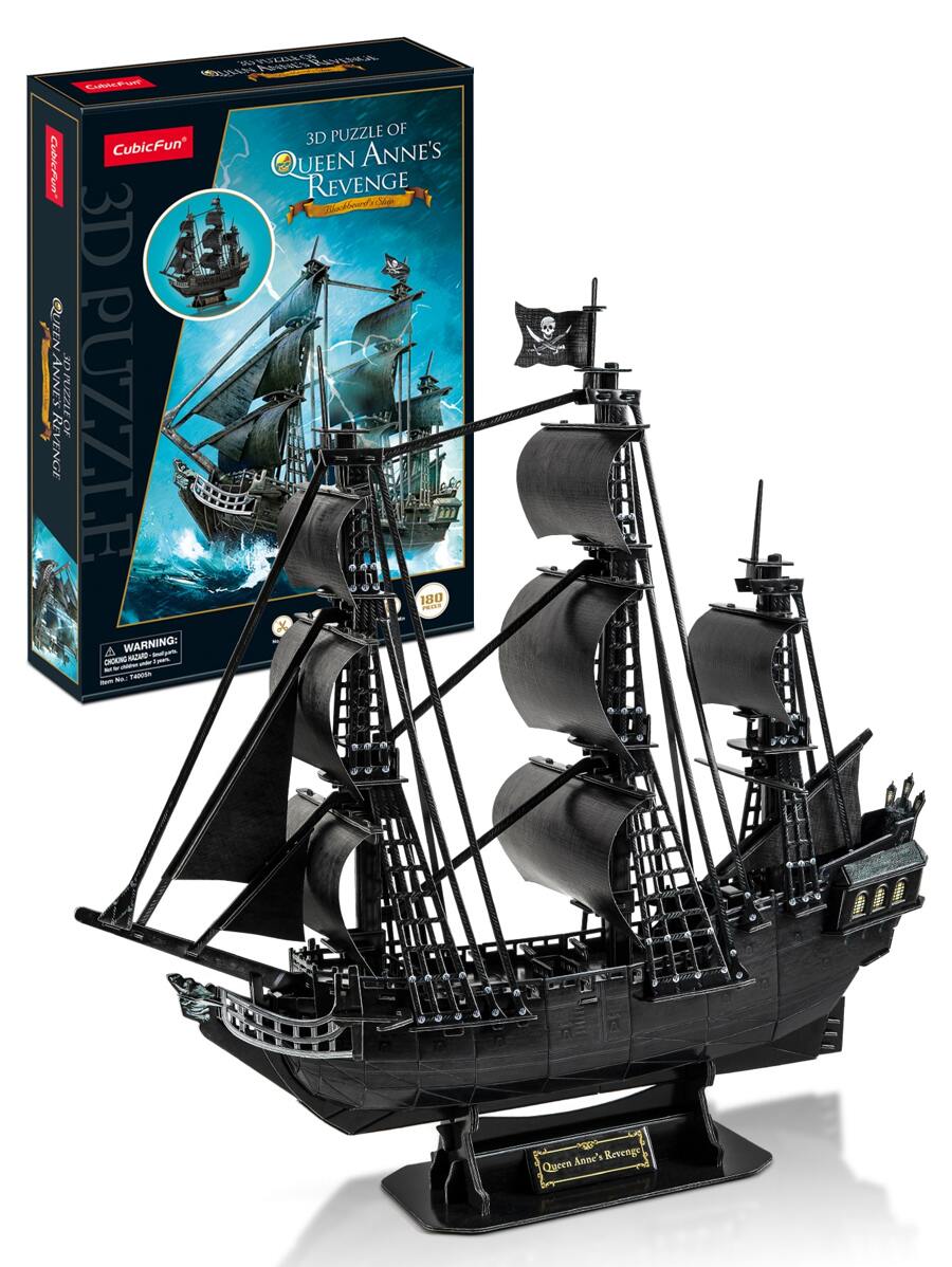 CubicFun Black Pirate Ship Model Kit Third Generation Upgrade Queen ...