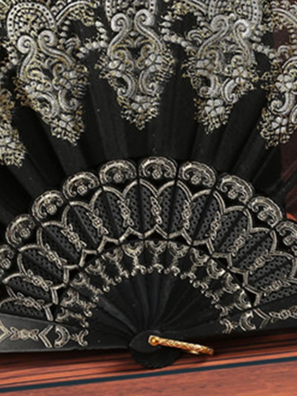 Chinese Style Gold-stamped Flower Folding Fan | SHEIN USA