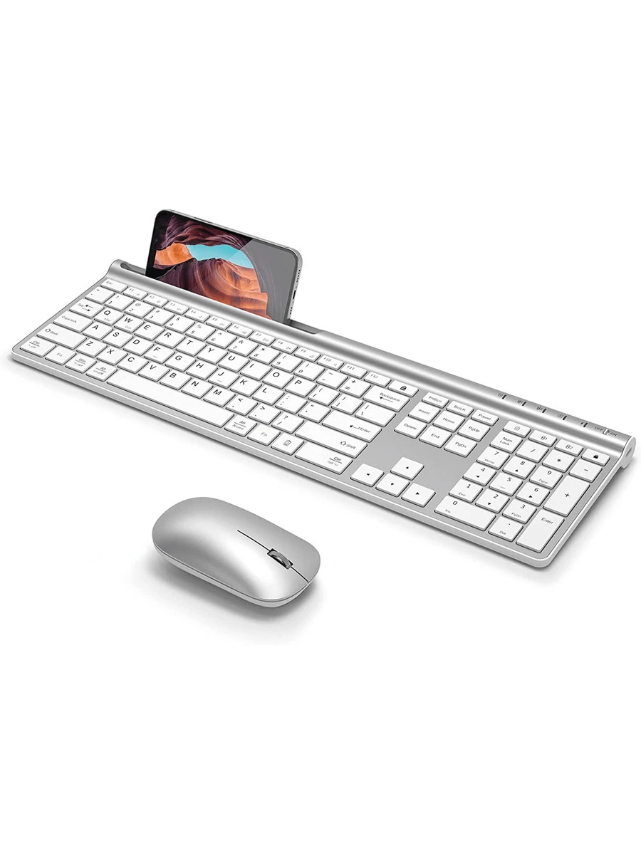 Wireless Keyboard And Mouse Combo Chesona Bluetooth Rechargeable Full Size Multi Device