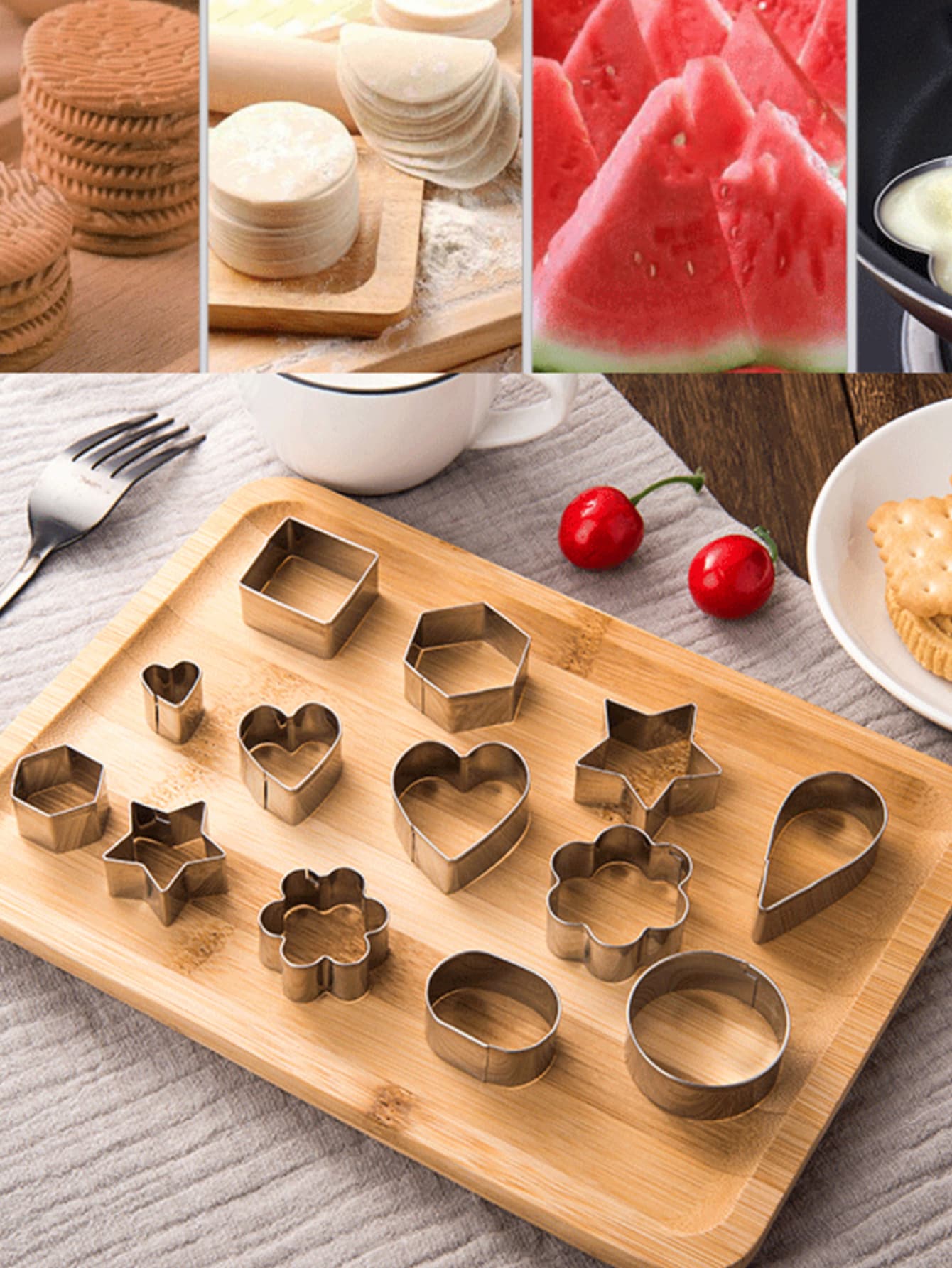 24pcs Stainless Steel Cookie Cutter Set For Home Baking, Kitchen Tools ...