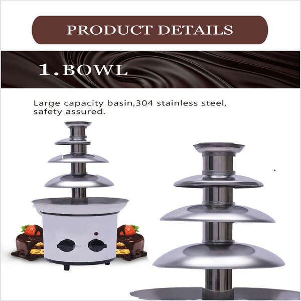 Machine 4 Tier Stainless Steel Luxury Cheese Cascading Fondue | SHEIN USA
