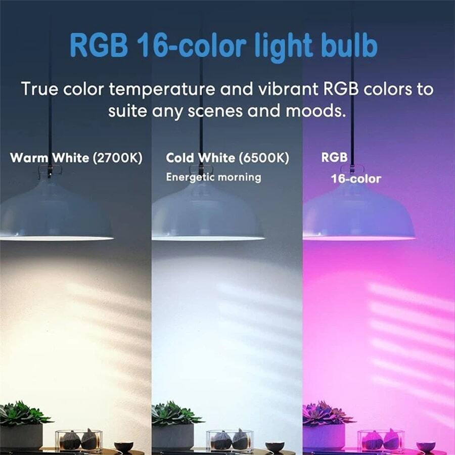 16 Colors Rgb Led Bulb With E27 Base For Home Lighting, 10w Dimmable ...