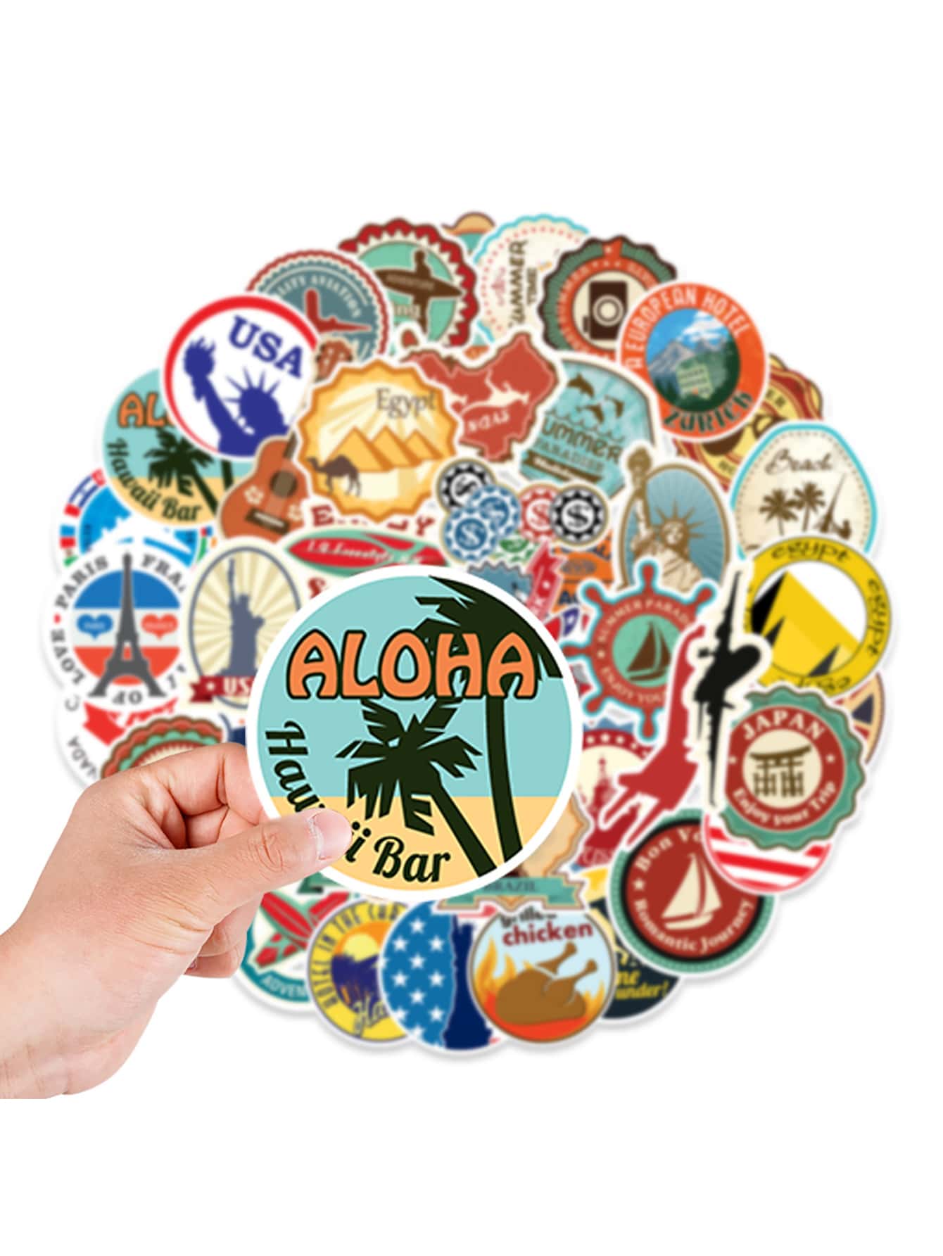 Travel Around The World Stickers 100 Pack Vinyl Laptop Stickers ...