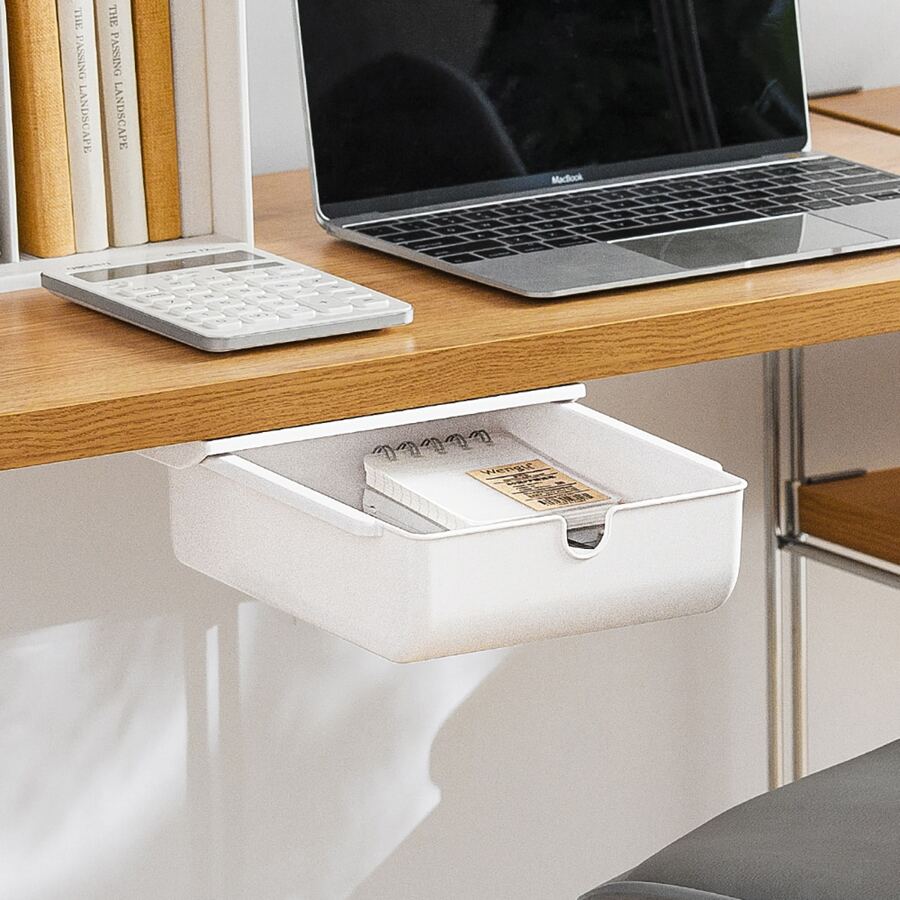 Self-Adhesive Under Desk Drawer Slide-out, Under Desk Drawer, Stick on ...