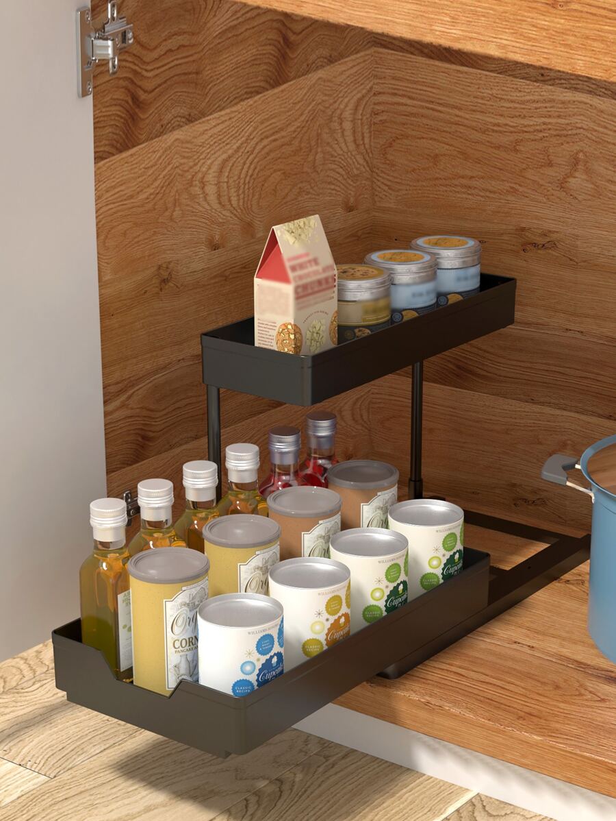 1pc Pull-out Condiment Storage Rack, Kitchen Organizer, Multi ...