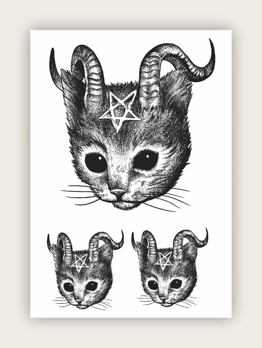1sheet Cat Pattern Temporary Tattoo Sticker | SHEIN USA