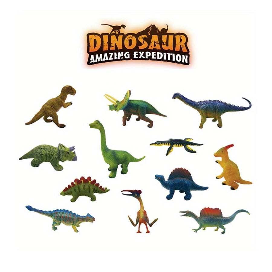 12PCS Mini Dinosaur Toys Figures T-Rex Dino Figurines Animal Miniature ...