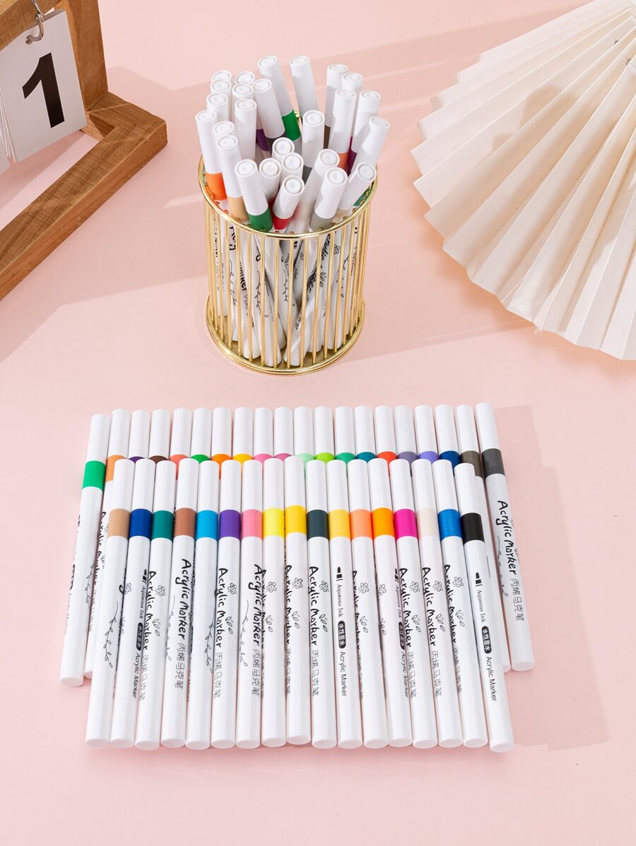 60pcs/Set Acrylic Painting Marker Pens, Non-Transparent, Waterproof ...