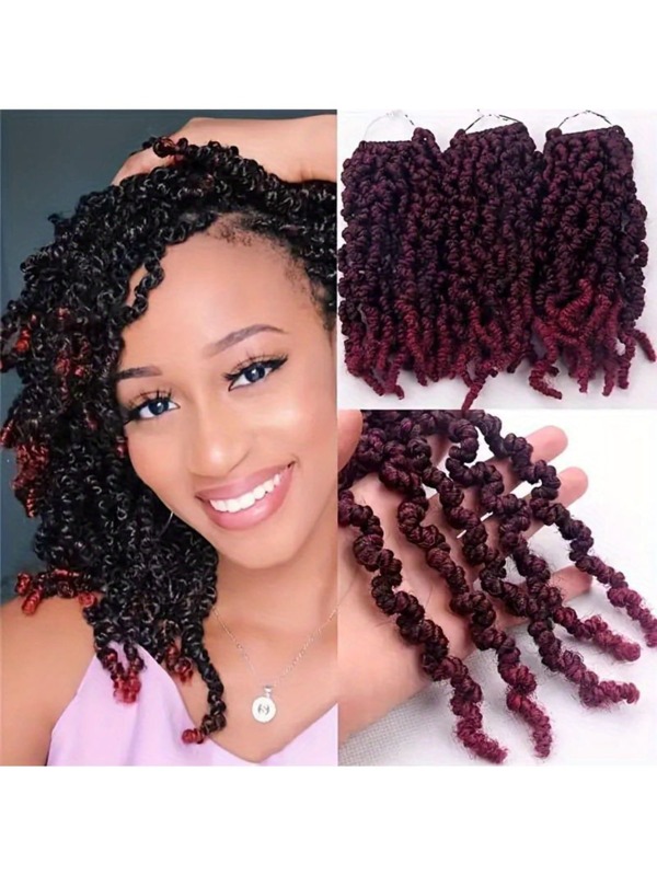 4Packs/10inch Pretwisted Spring Twist Crochet Hair Extension Short ...