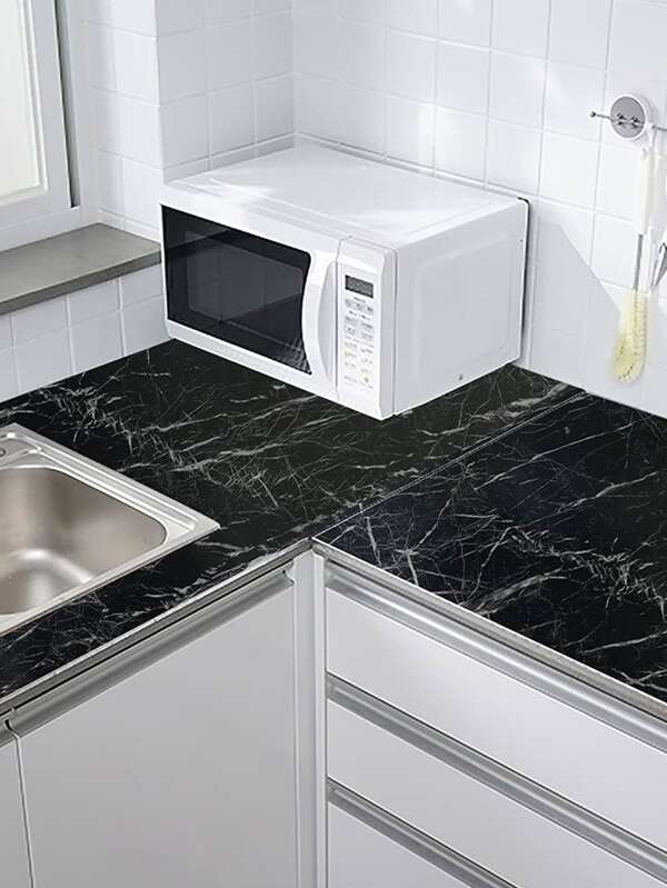 118 x 15.7 inch Black Marble Contact Paper Counter Top Covers Peel and ...