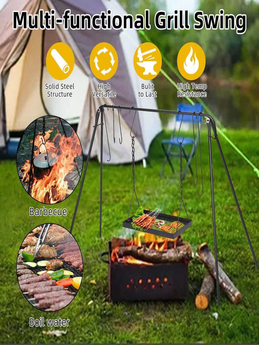 Swing Grill Outdoor Swing Design, Adjustable Height Camping Grill with ...
