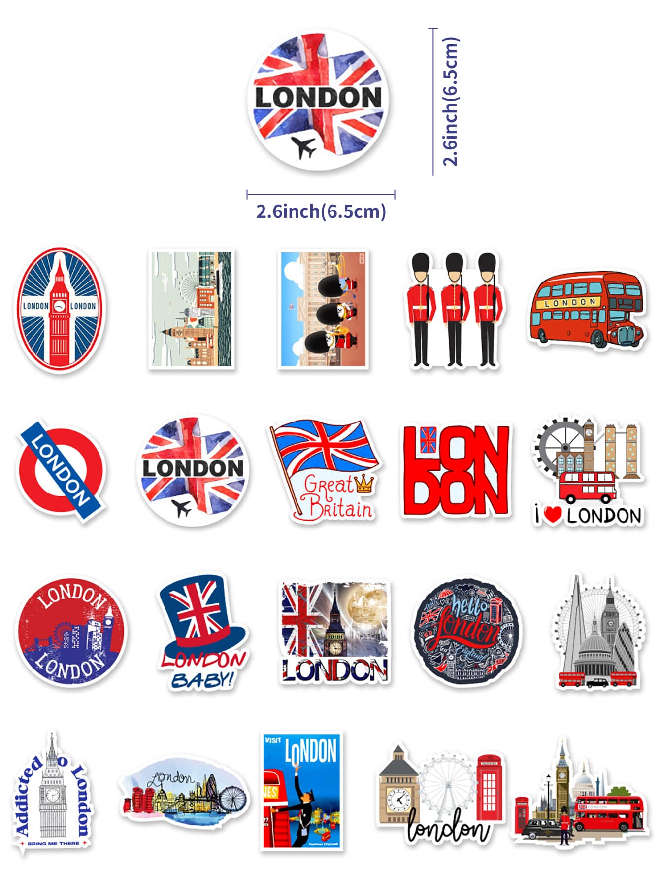 50pcs London red Buses Stickers Laptop Stickers, Motorcycle Bicycle ...