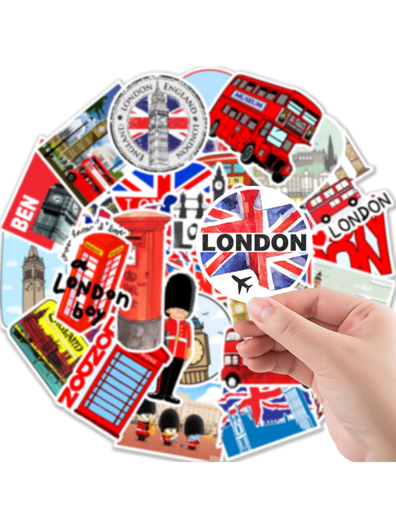 50pcs London red Buses Stickers Laptop Stickers, Motorcycle Bicycle ...