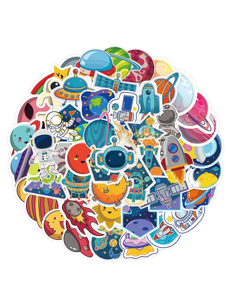 50pcs Space Astronaut Stickers Cartoon Graffiti Crew Space Station ...