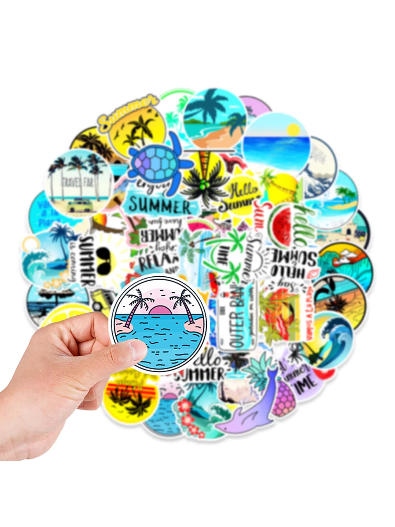 50 pièces Stickers de plage d'été, Stickers de surf de plage, Stickers ...