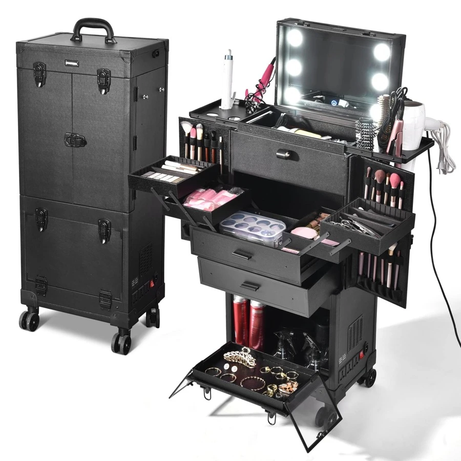 BYOOTIQUE BYOOTIQUE Rolling Makeup Case Trolley Lockable With Mirror ...