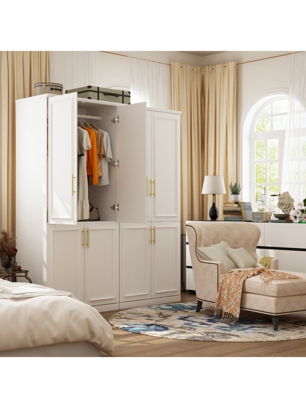 31.7"W Large Modular Wardrobe Storage Cloest Armoire Cabinet | SHEIN USA