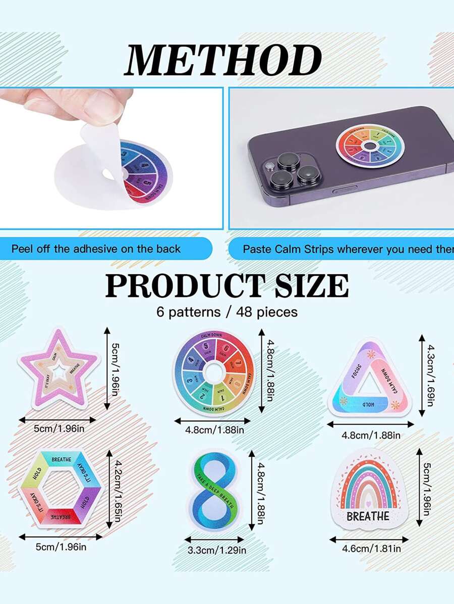 6pcs Pressure-reducing Fidget Fingertip Stickers For Anxiety Stress ...