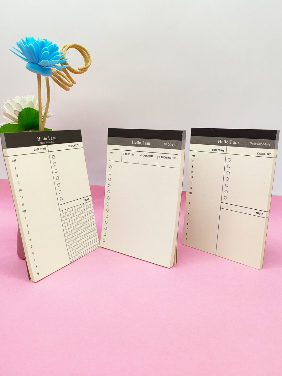 A 50-Sheet Simple Tearable Business Daily Weekly Planner Notebook ...