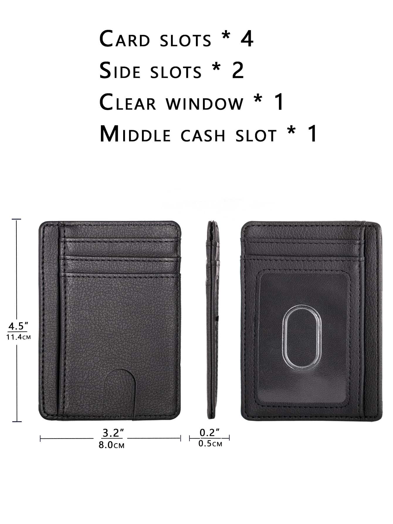 Travel Minimalist Slim Front Pocket Wallet RFID Blocking Litchi ...