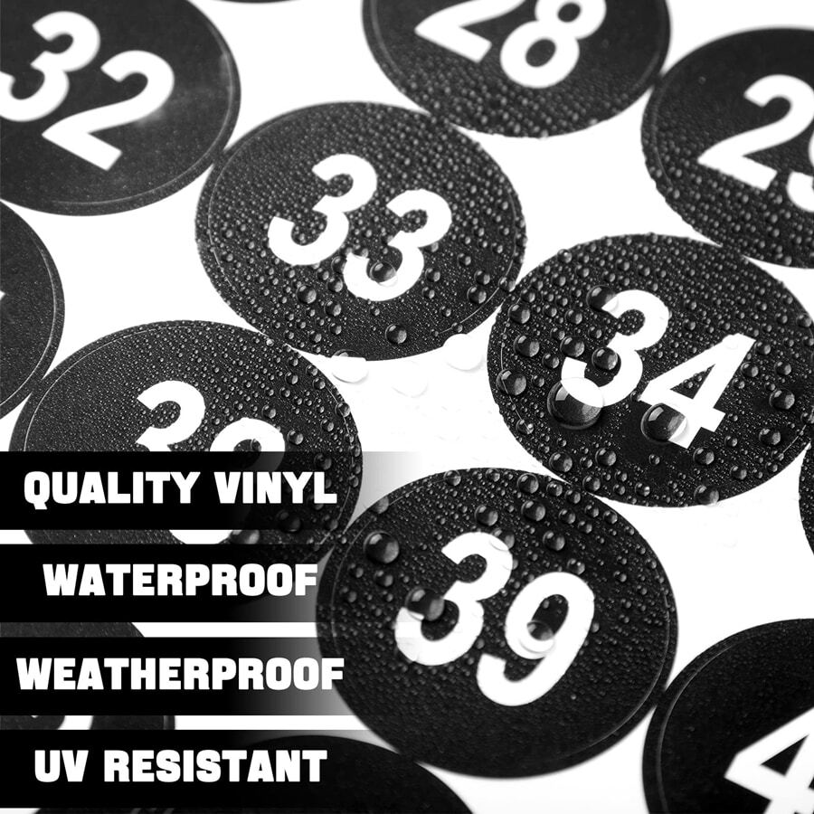 3 Sheets 1 to 50 Number Stickers Vinyl Consecutive Number Stickers 1 ...