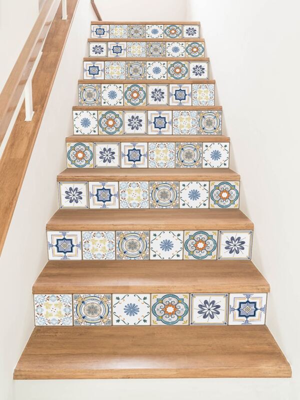 6Pcs Peel and Stick Staircase Decals PVC Stair Sticker, Self-Adhesive ...