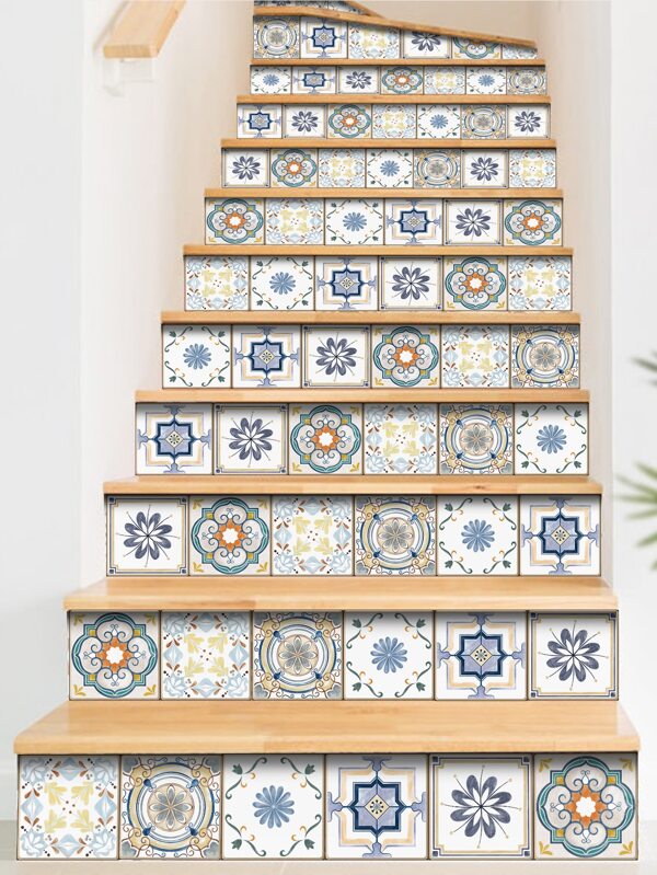 6Pcs Peel and Stick Staircase Decals PVC Stair Sticker, Self-Adhesive ...