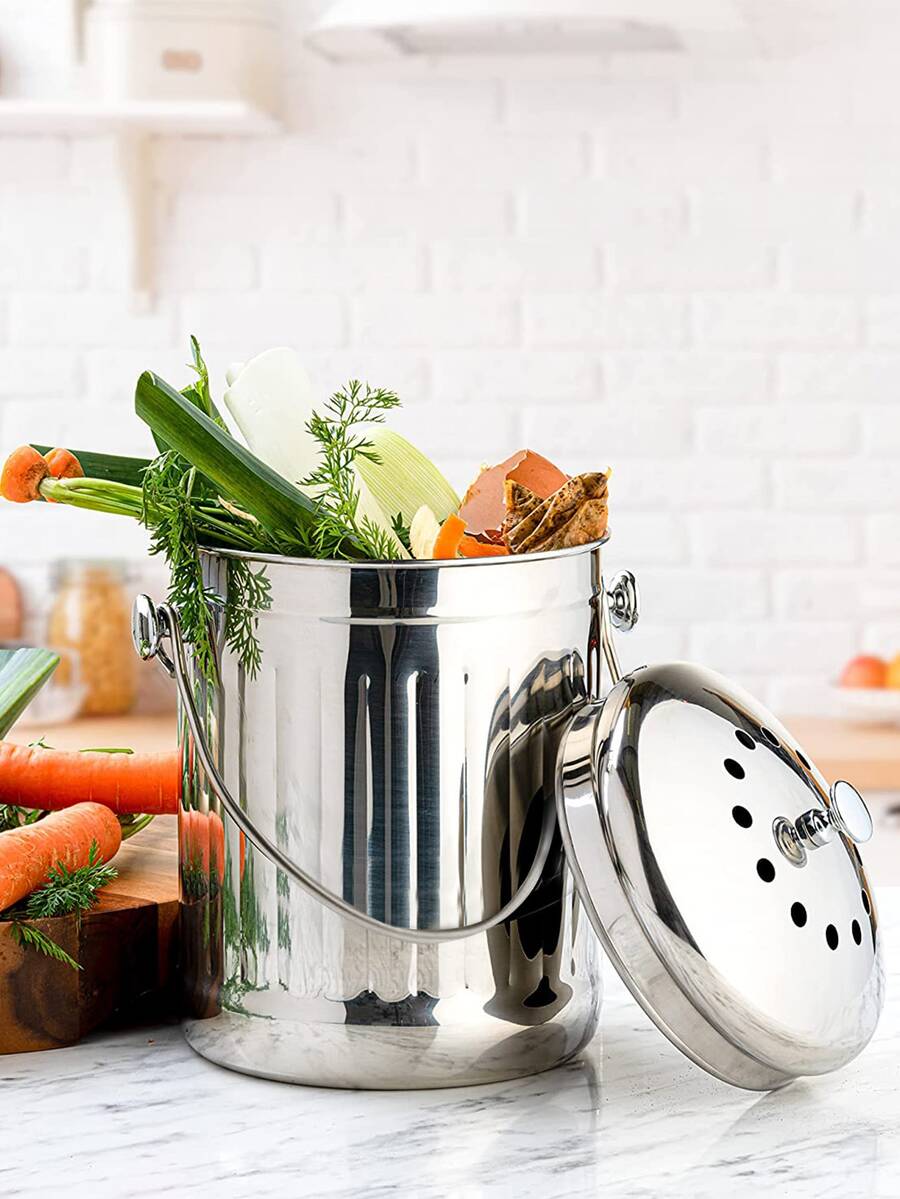 1pc Kitchen Compost Bin For Kitchen Countertop - 1.3 Gallon Compost ...