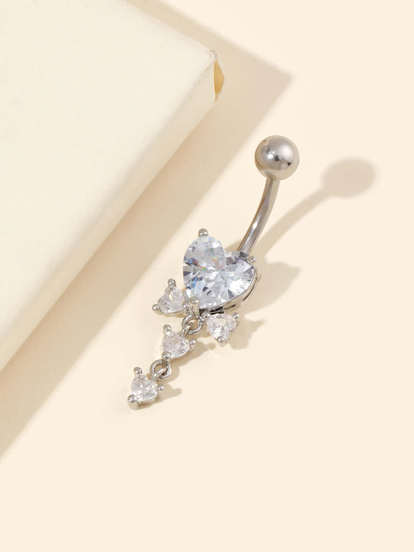 Simple Stainless Steel Rhinestone Decor Belly Ring Body Jewelry Gift ...