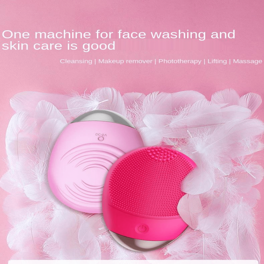 Rechargeable Facial Cleanser,Silicone Electric Face Cleaning Machine ...