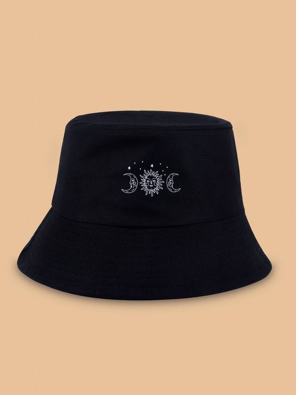 Sun & Moon Print Bucket Hat | SHEIN USA