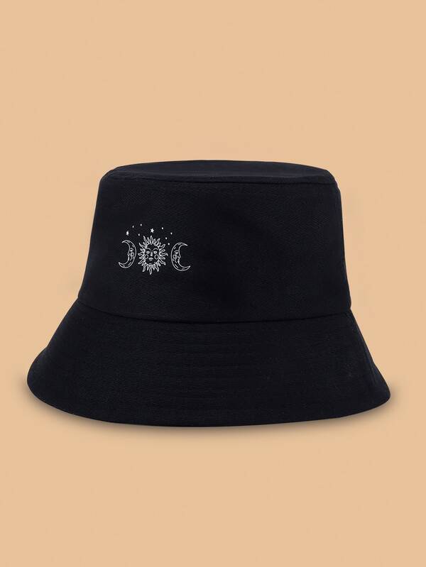 Sun & Moon Print Bucket Hat | SHEIN USA