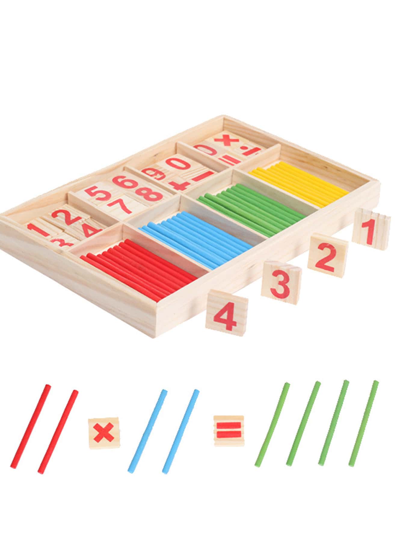 Number Symbol Game Stick, Wooden Math Toys For Kids, Montessori ...