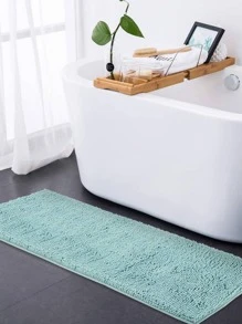 1pc Solid Fuzzy Anti-Slip Bath Rug Home Bathroom Decor Floor Carpet ...