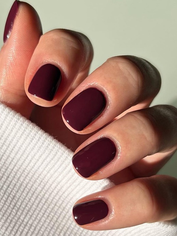 Express Your Love With 24pcs Deep Red Short Square Solid Full Cover ...