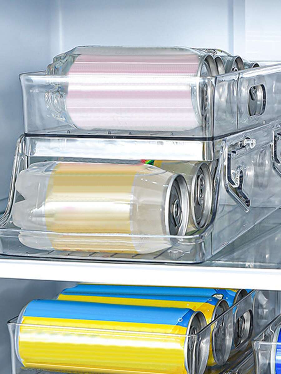 1pc Double Layer Rolling Canned Beverage Storage Rack For Fridge ...