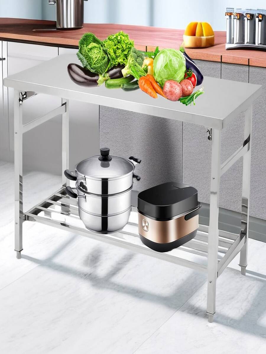 48 x 24 Inch Stainless Steel Prep Table, NSF Commercial Heavy Duty Work ...