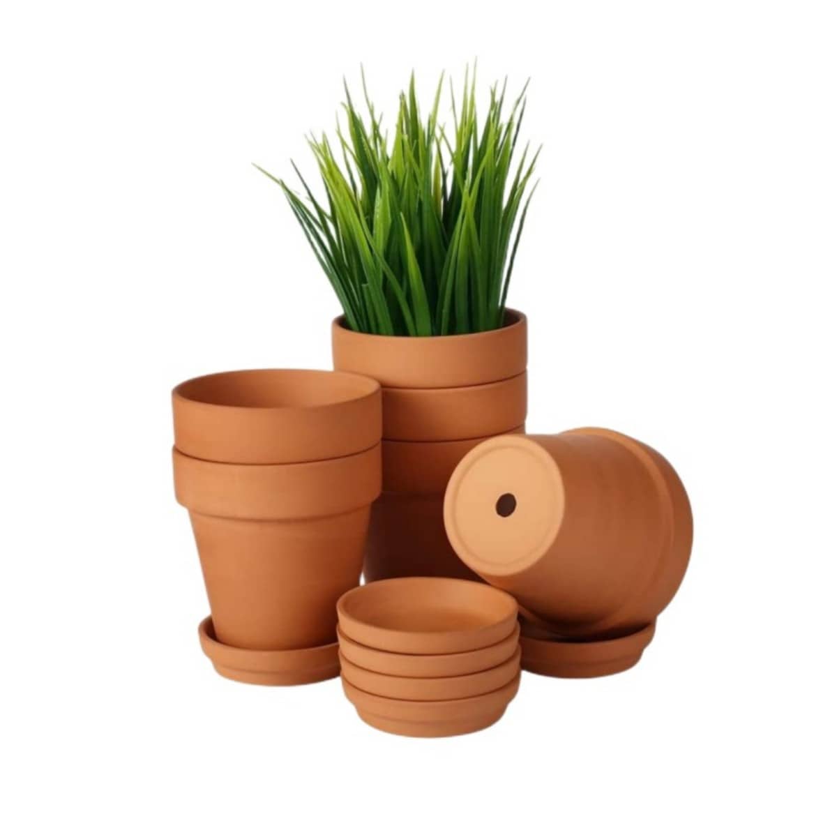4 Inch Clay Pot for Plant with Saucer - 5 Packs Terra Cotta Plant Pot ...