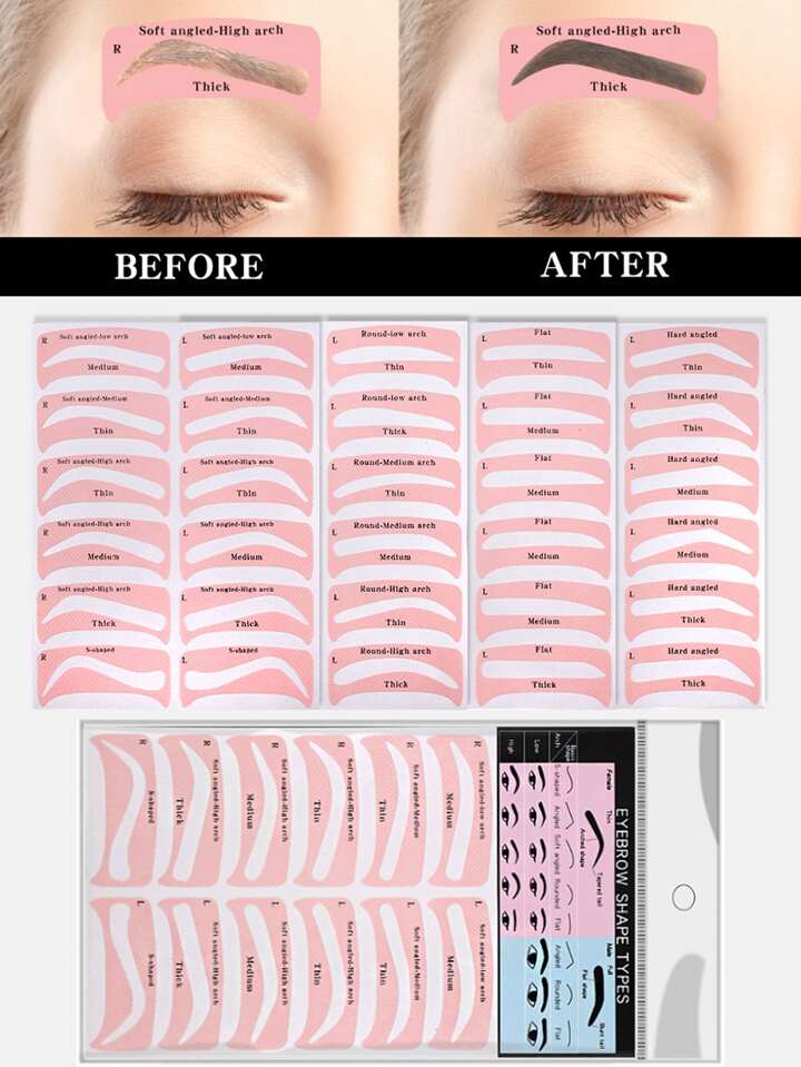 Soft Angled Eyebrow Stencil