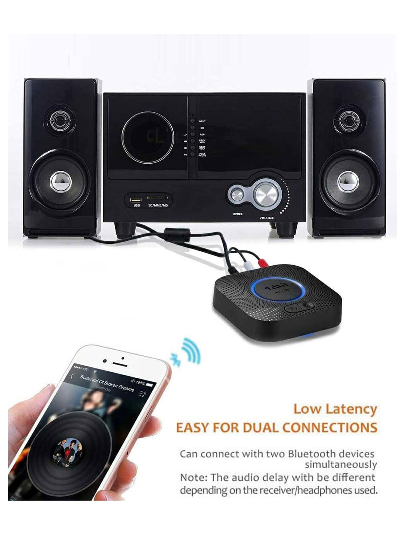 Zoweetek 1Mii B06 Plus Bluetooth Receiver, HIFI Wireless Audio Adapter ...