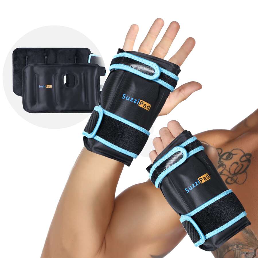 SuzziPad Wrist Ice Pack Wrap for Carpal Tunnel Relief, Gel Cold Pack ...