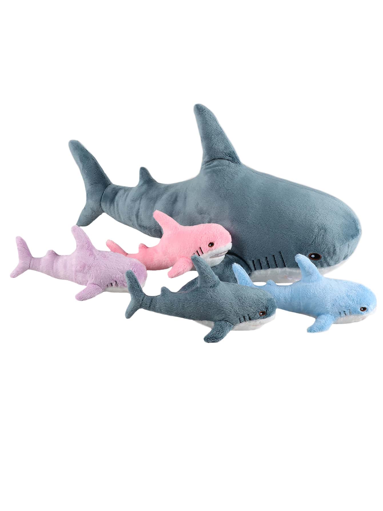 55cm/21.65in Giant Shark Animal Plush With 4 Baby Plush in her Tummy ...