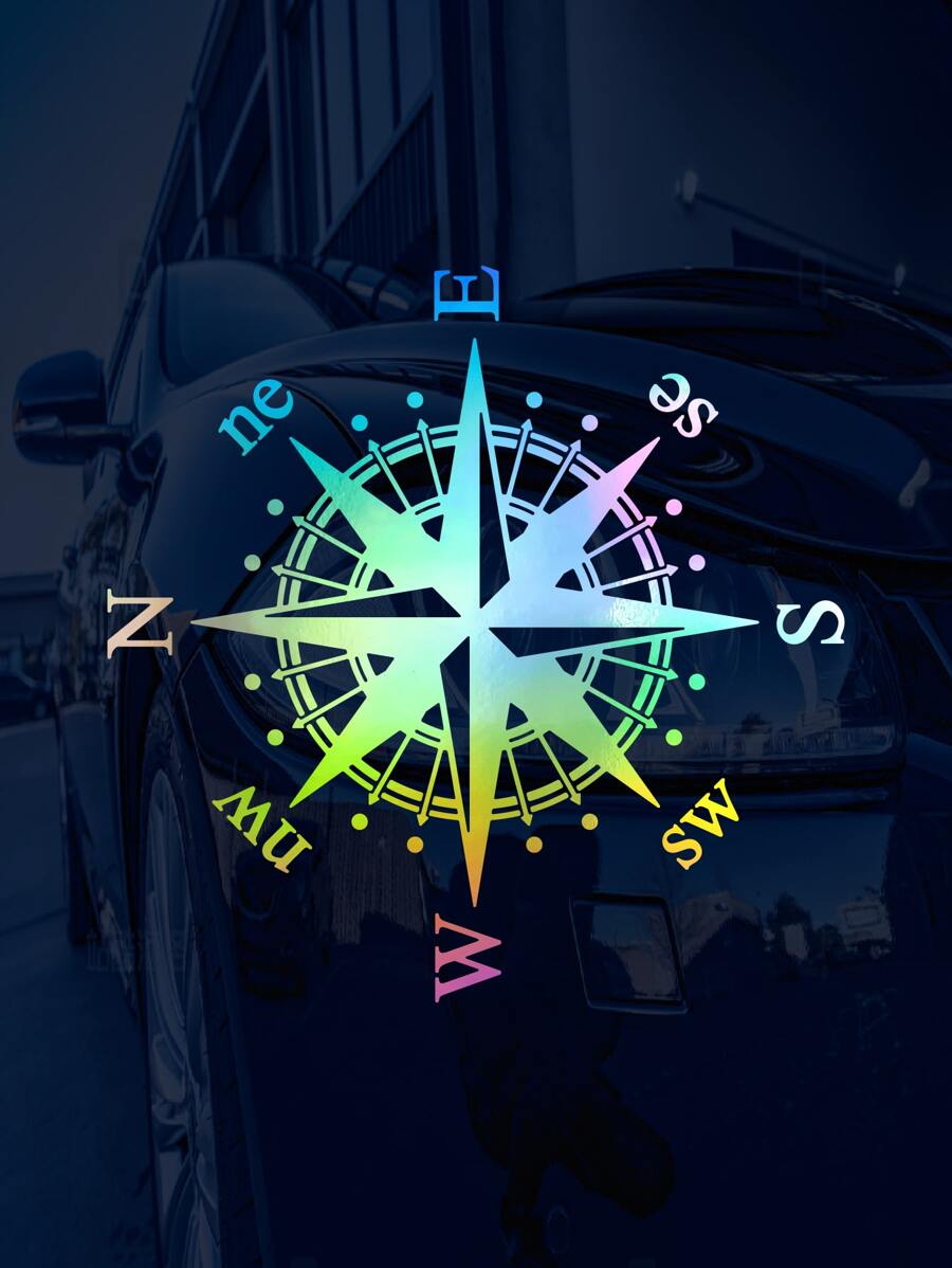 S-Multicolor 1PC Car Decoration Stickers Compass Graphics Decal Car ...