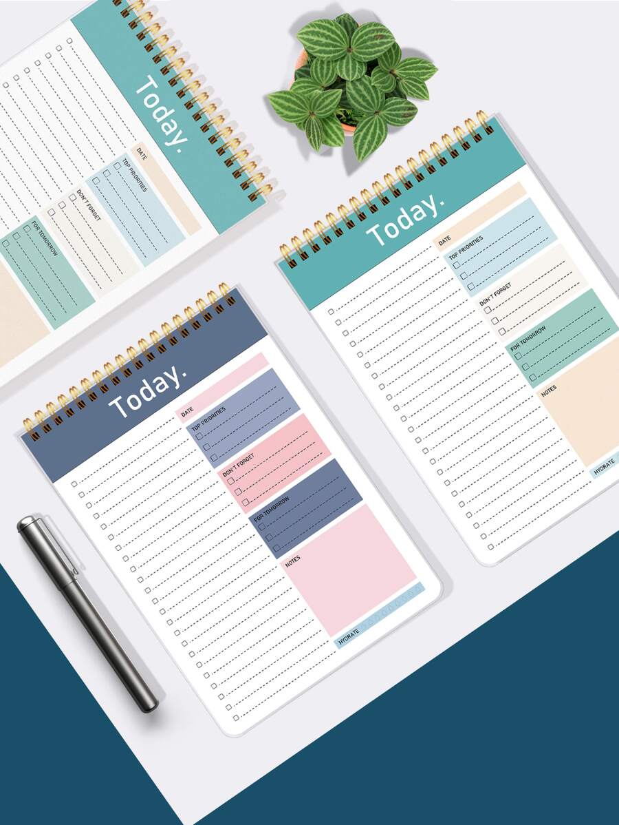 104 Pages Double-Sided 52 Sheets Lined Spiral Journal Notebook, Daily ...