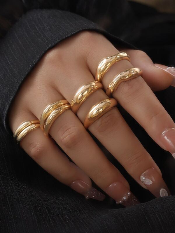 8pcs/set European And American Fashionable & Simple Ring | SHEIN USA
