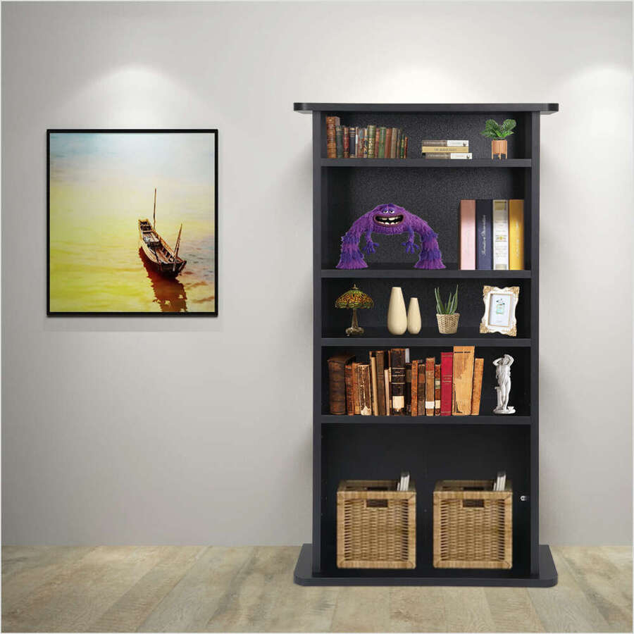 Multimedia DVD Rack Book Shelf Organizer Stand Audio Media Tower ...