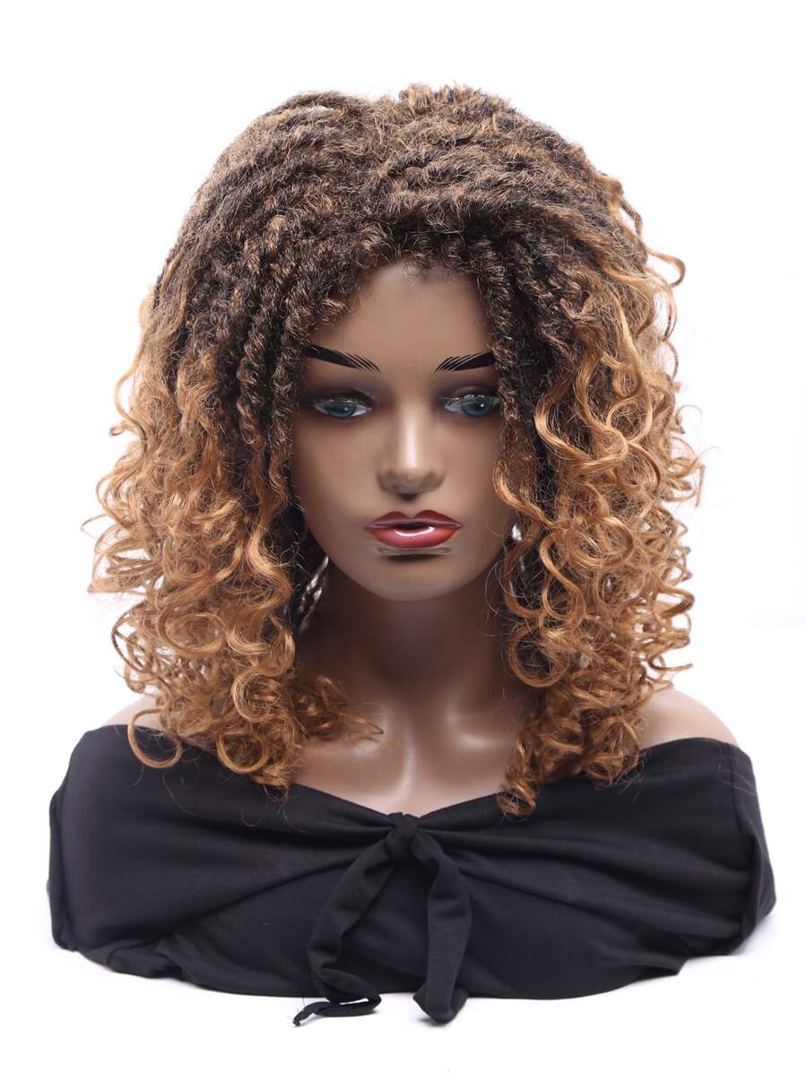Peruca Curta e Cacheada Rastafári para Mulheres, Ombre Loiro e Peruca ...