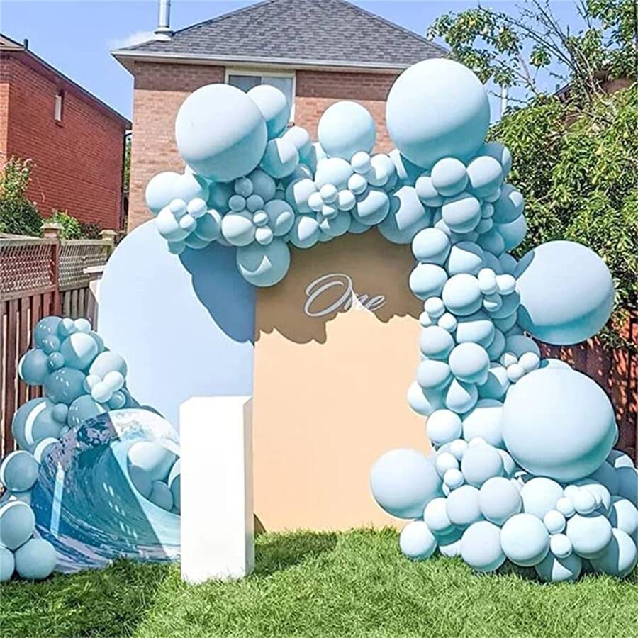10/86pcs Blue Balloons, Light Blue Balloon Garland Arch Kit, Baby ...